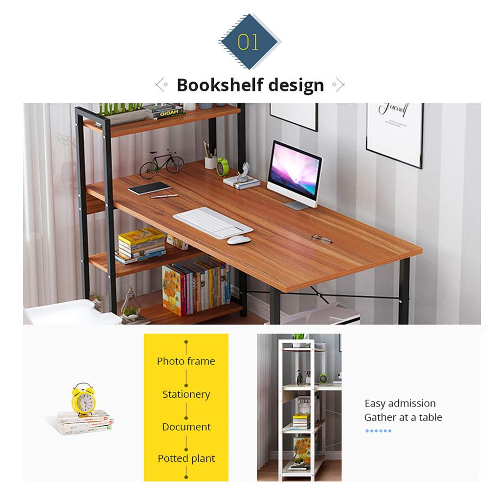 Computer Table Study table Desk with Shelves Home Office Desk for ...