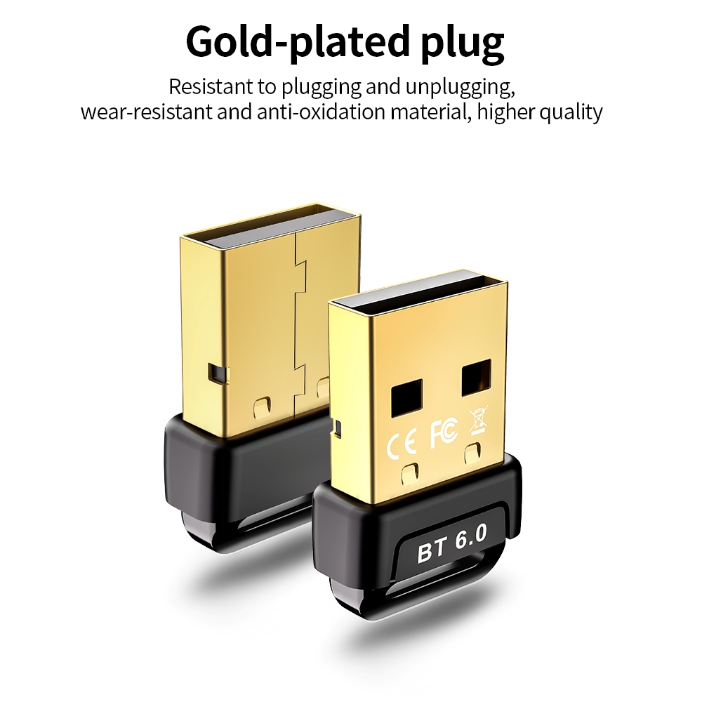 Bluetooth V6 Adapter USB BT 6.0 Adapter Plug and Play Wireless ...