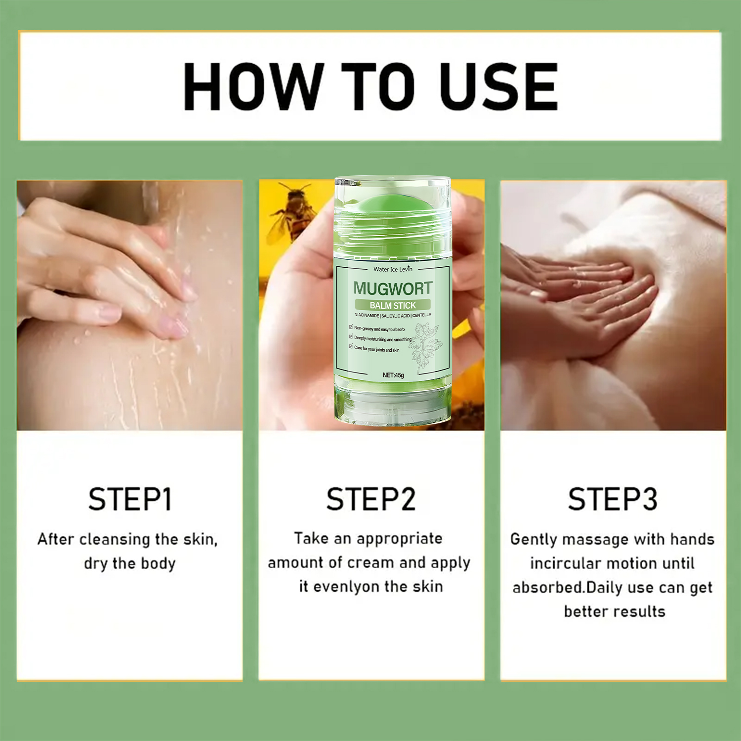 Mugwort Balm Stick with Centella Asiatica Extract, mugwort, and other ...