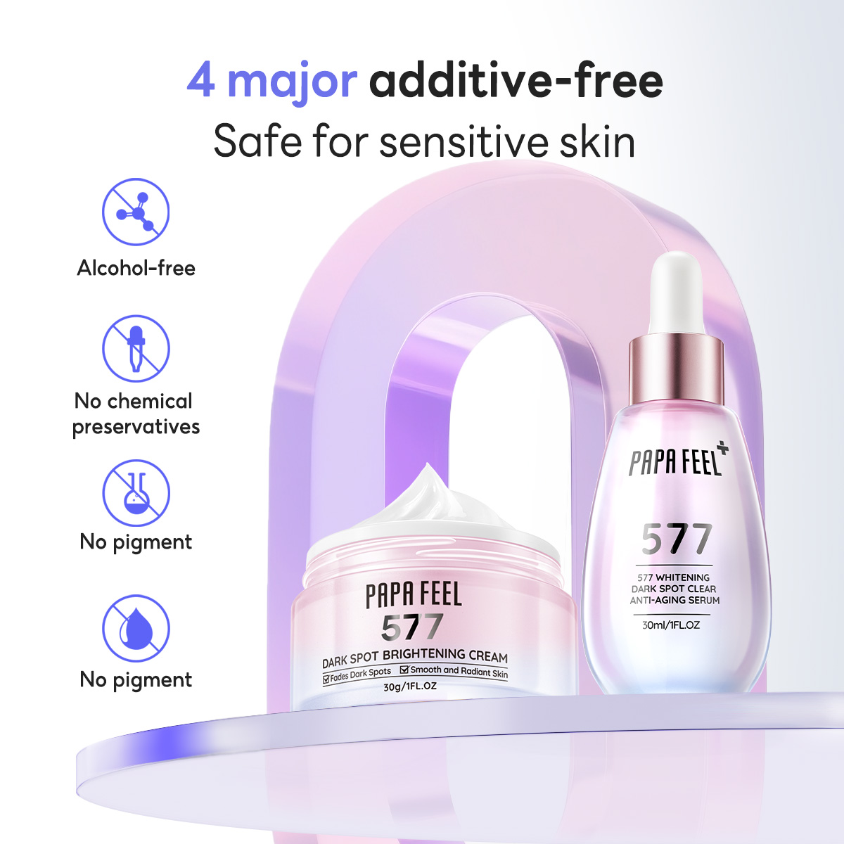 PAPA FEEL 577 Dark Spot Whitening Set Gentle Brilliant Cream Beauty ...