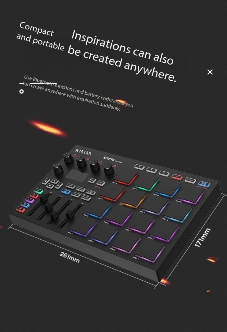 Avatar Starfish King EMP-16 Electronic Music Strike Pad MIDI Keyboard ...