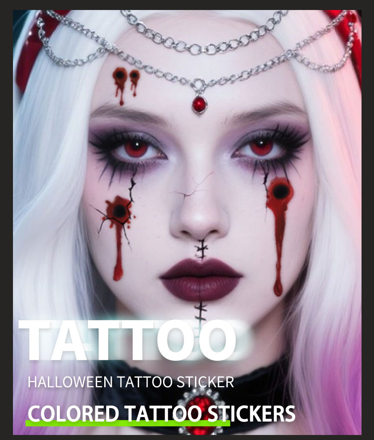 Halloween Gunshot Wound Temporary Tattoo Stickers Waterproof Blood Hole ...