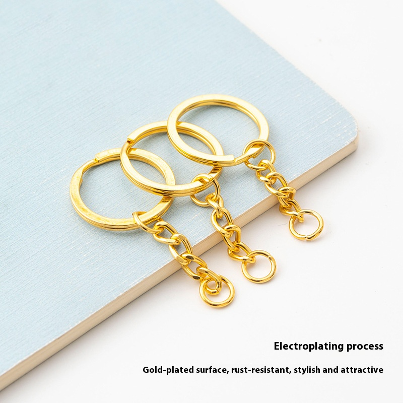 50 gold split keychains with 25mm opening jump rings and connectors ...