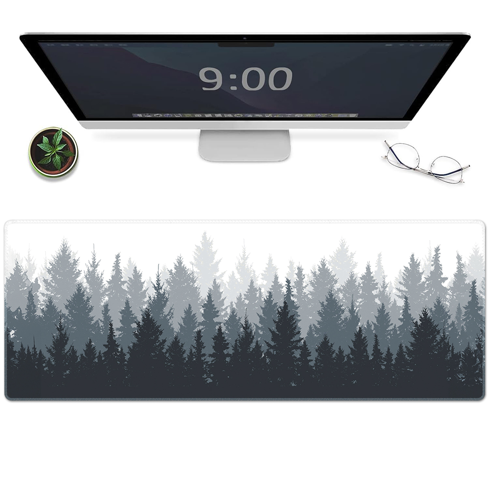 Large Fog Misty Forest Mouse Pad, Extended Gaming Mousepads with Non ...
