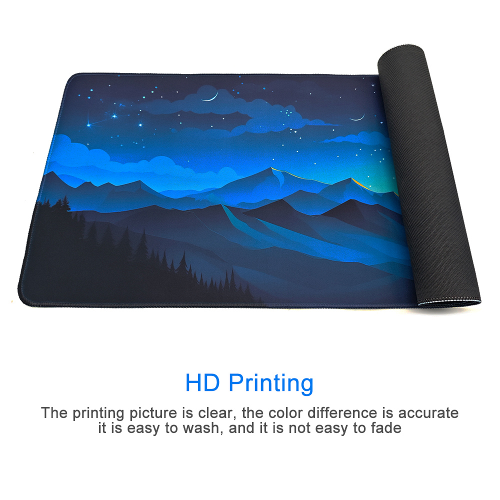 Starry Night Sky Design Mousepads, Large Mountain Mouse Pad with Non ...
