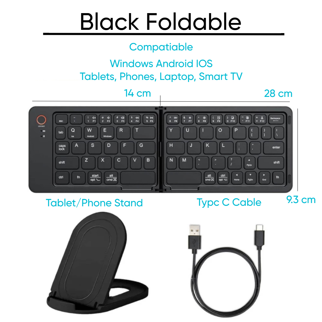 Foldable Wireless Bluetooth Mini Keyboard for Tablets Laptop for All ...