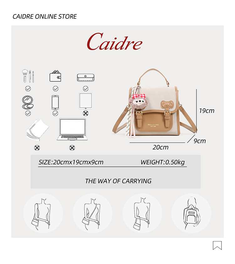 Caidre Retro Backpack Female School Bag Commuter Lightweight Travel ...