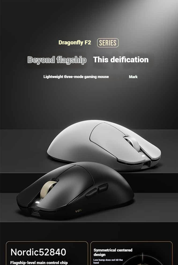 VGN Dragonfly F2 three mode PAW3950/3395 ergonomic lightweight wireless ...