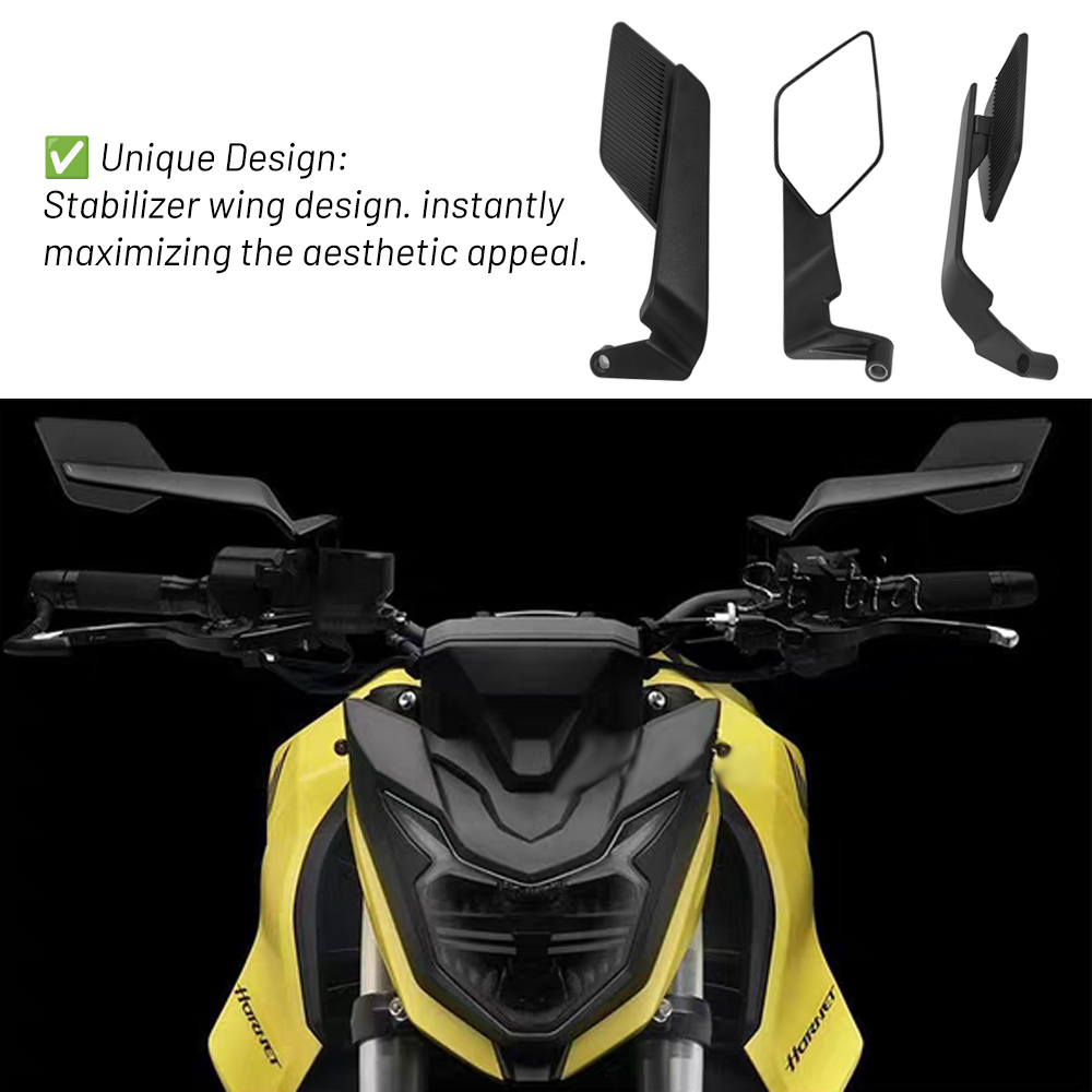 Wind Wing Rotating Side Mirror V5 Alloy Stem Universal 14*8Cm Wide View ...