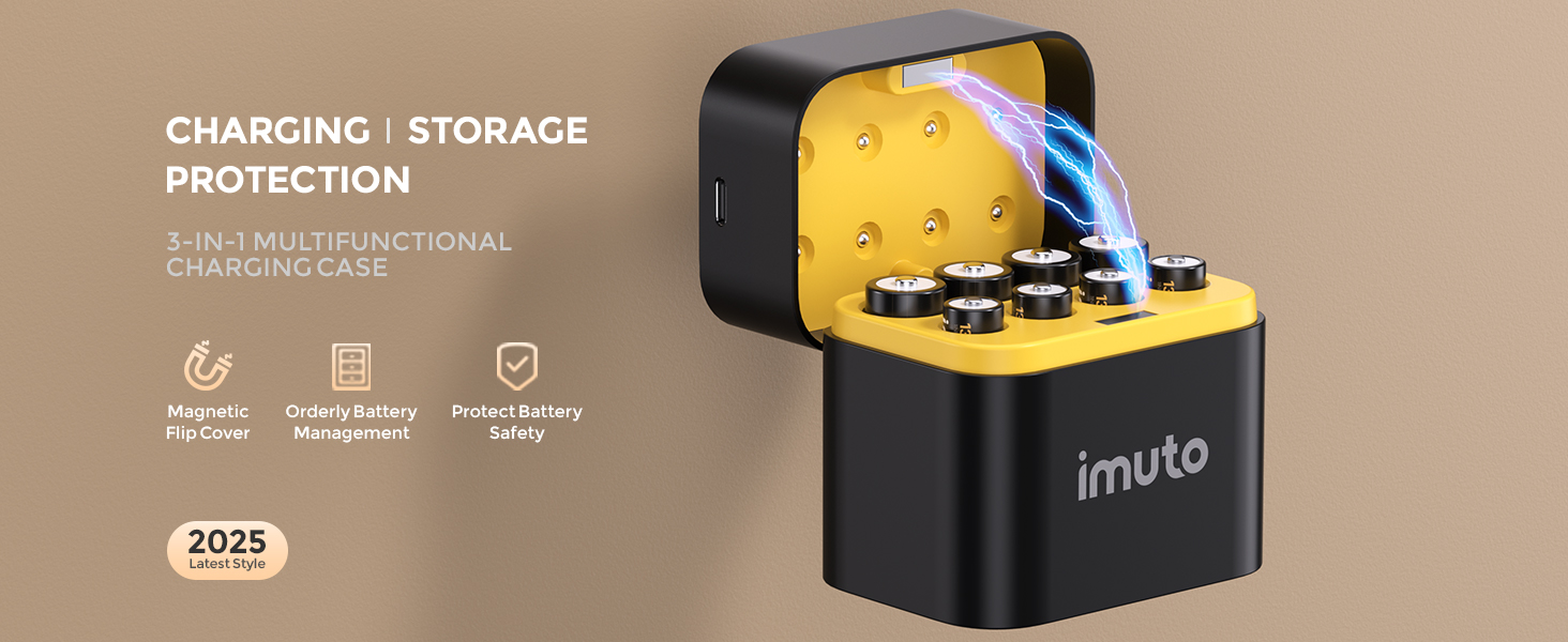 PHOTOOLEX & IMUTO Rechargeable 4AAA&4 AA Batteries Lithium-ion with ...