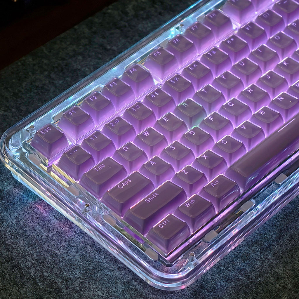 White Jelly Crystal Keycaps Translucent PC Double Shot Similar OEM ...