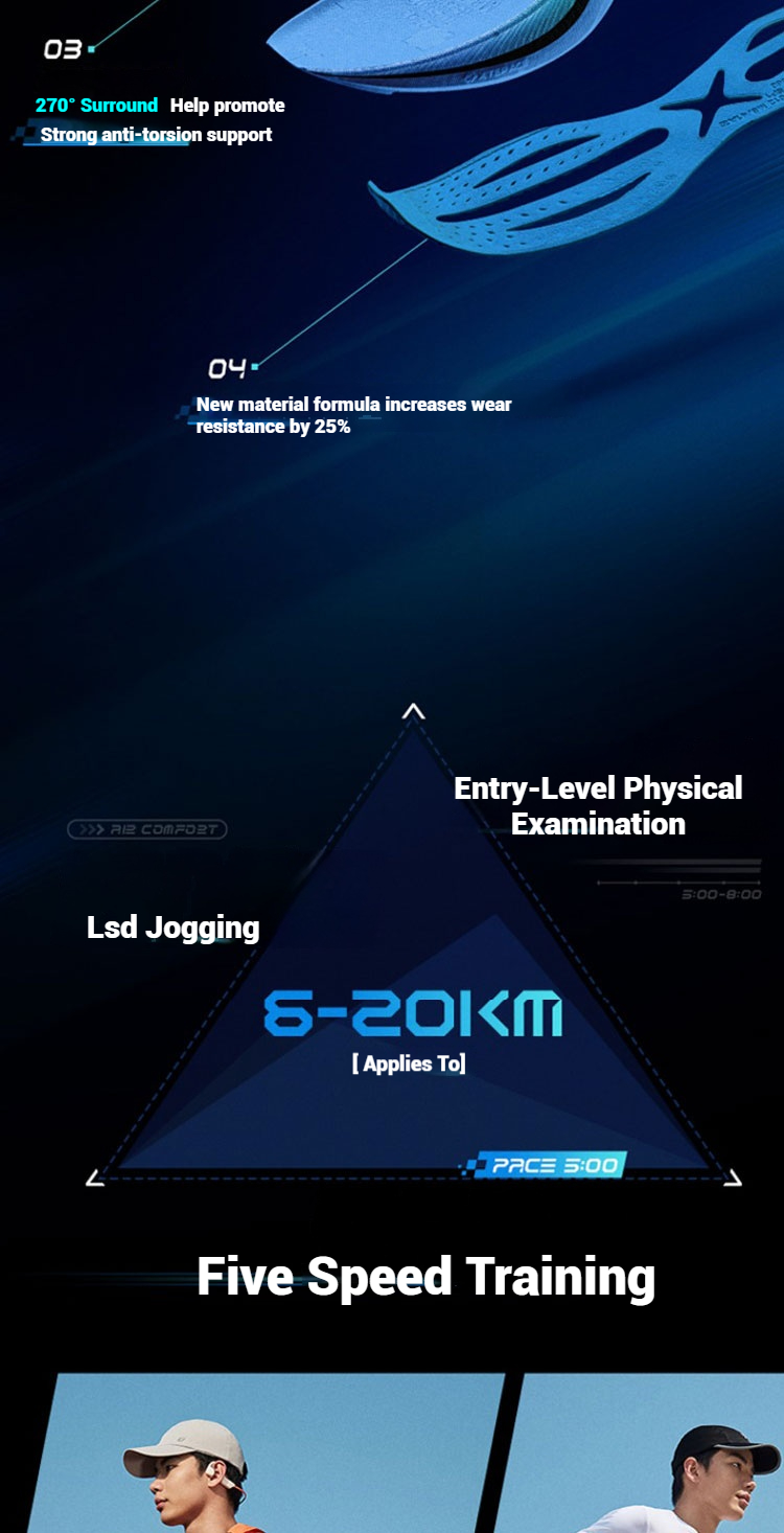 XTEP Five Speed 3.0 Men Running Shoes Mesh Breathable Sports Shock ...