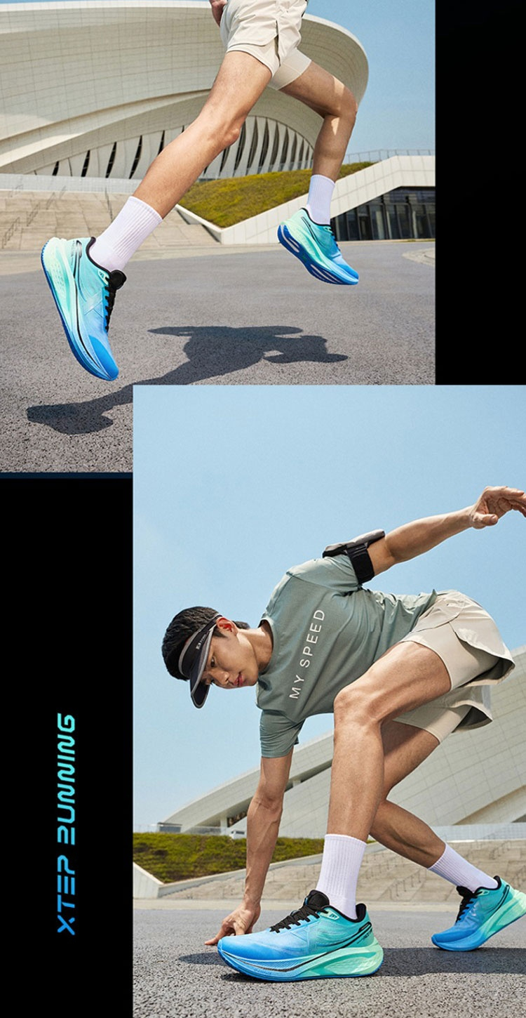 XTEP Five Speed 3.0 Men Running Shoes Mesh Breathable Sports Shock ...