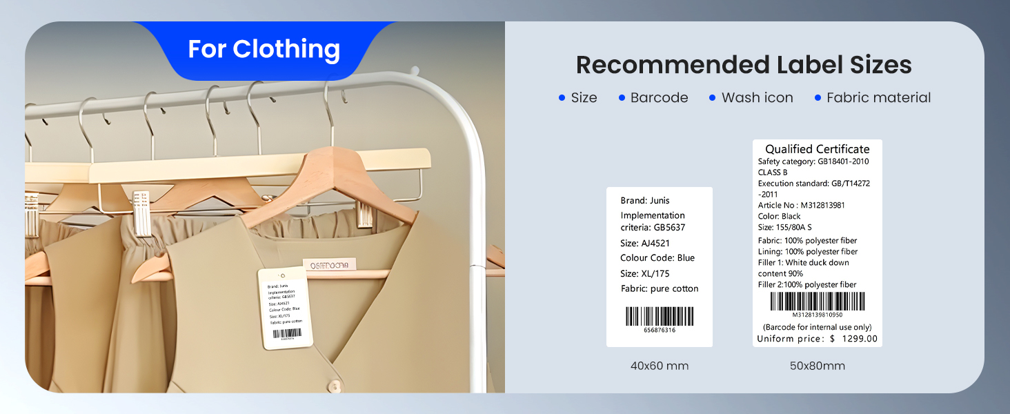 CLABEL 230B Portable Bluetooth Label Printer 300DPI High Resolution ...