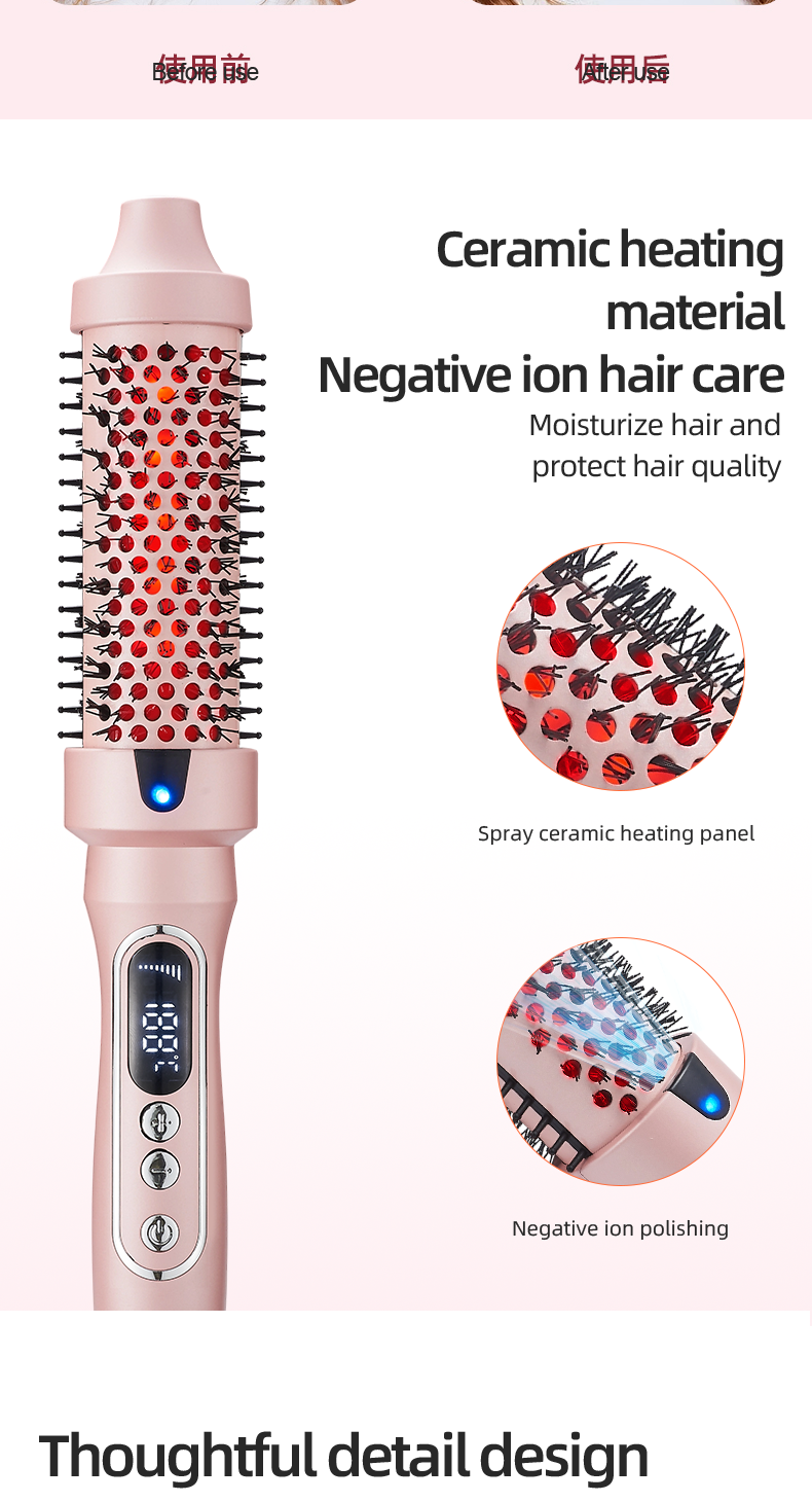 Ubeator newly upgraded infrared curly hair comb straight hair curler ...