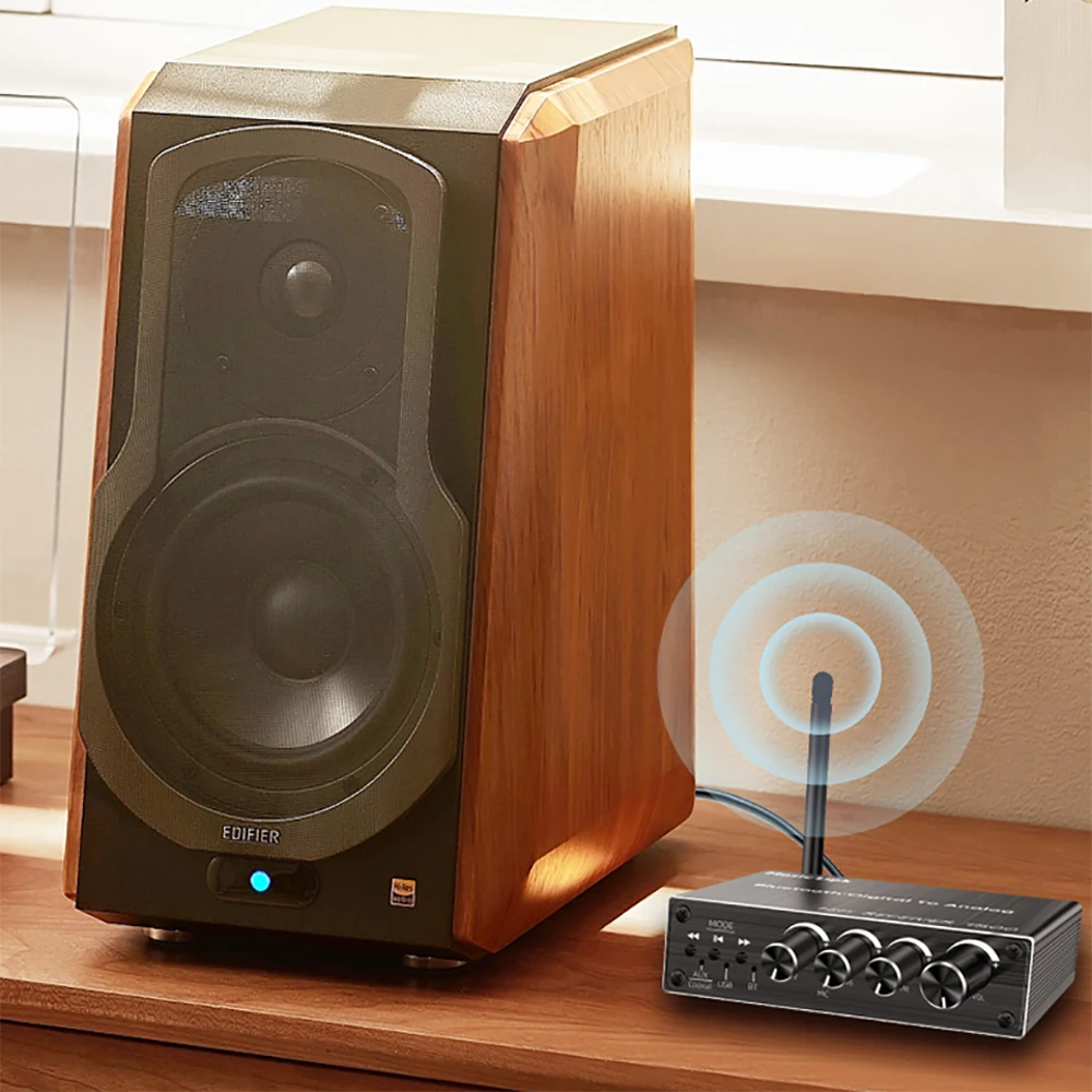 DAC Bluetooth 5.4 Audio Receiver Digital To Analog Converter 3.5mm AUX ...