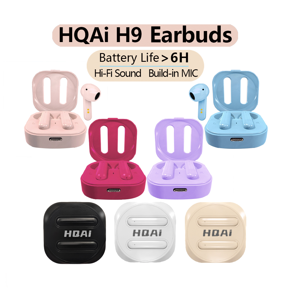 HQAi H9 TWS Earbuds Bluetooth Long Battery Life Wireless Hi-Fi Sound ...