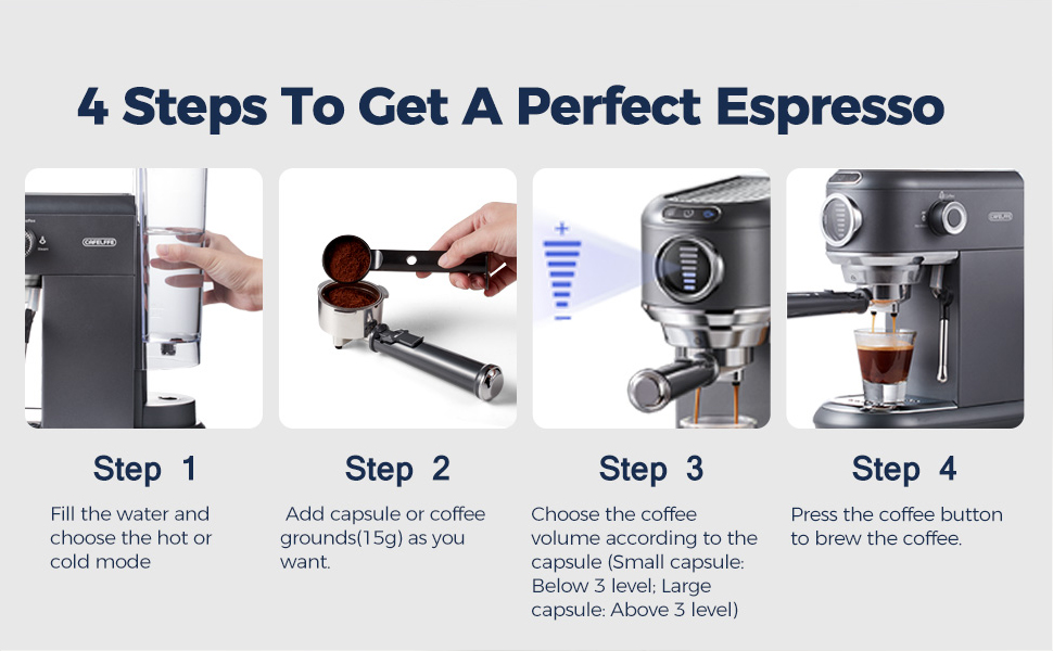 Cafelffe Professional Automatic Coffee Machine 4-In-1 Hot/Cold Espresso ...