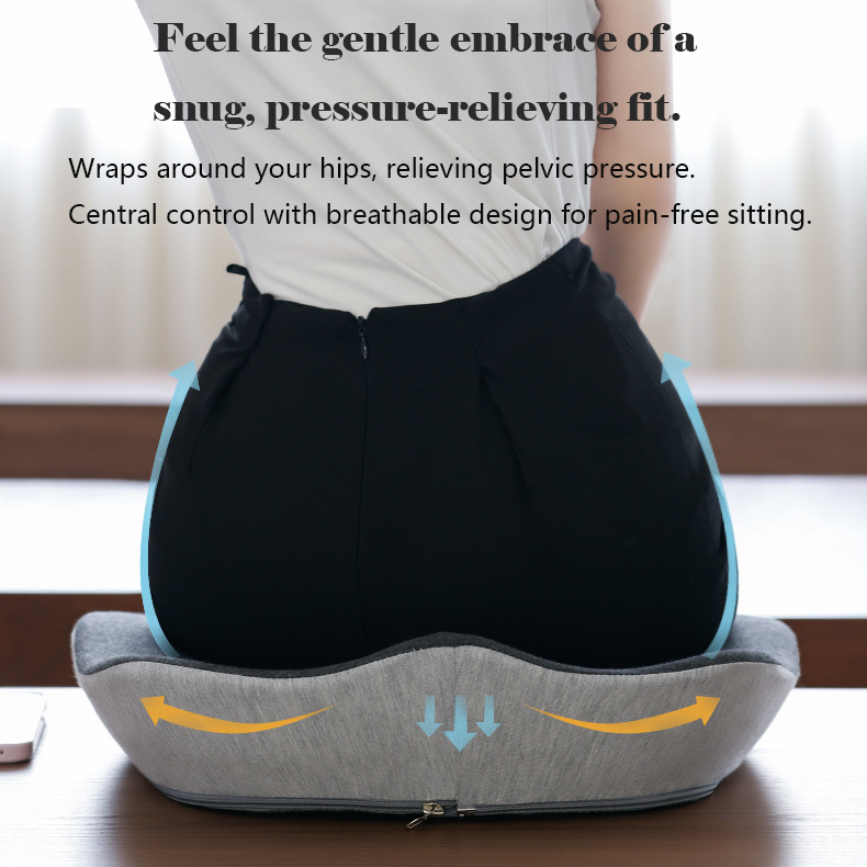 Memory Foam Lumbar Support Pillow & Seat Cushion Set - Orthopedic Car ...