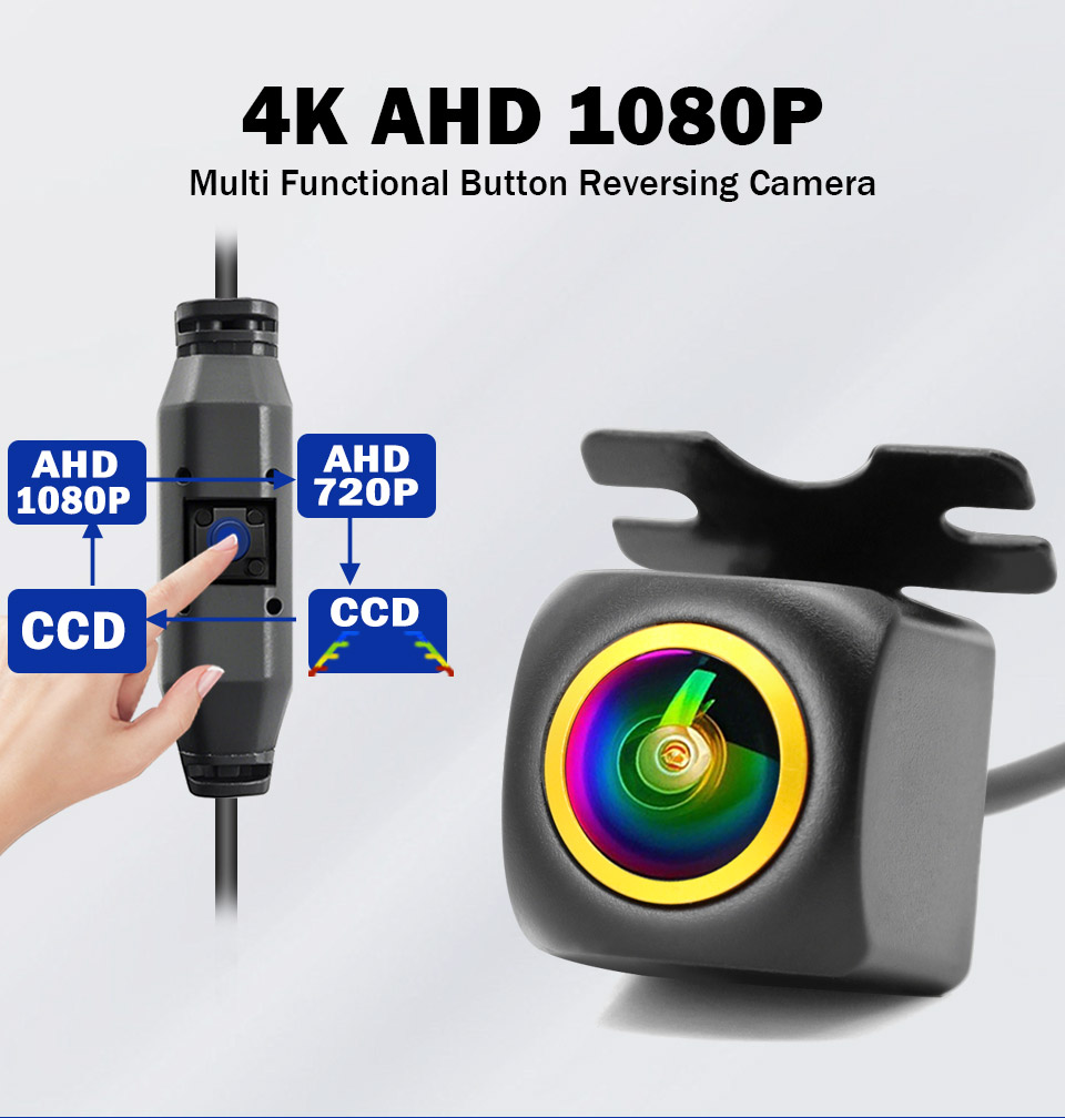 4K AHD 1080P Adjustable Car Rear View Reverse Backup Camera Fisheye ...