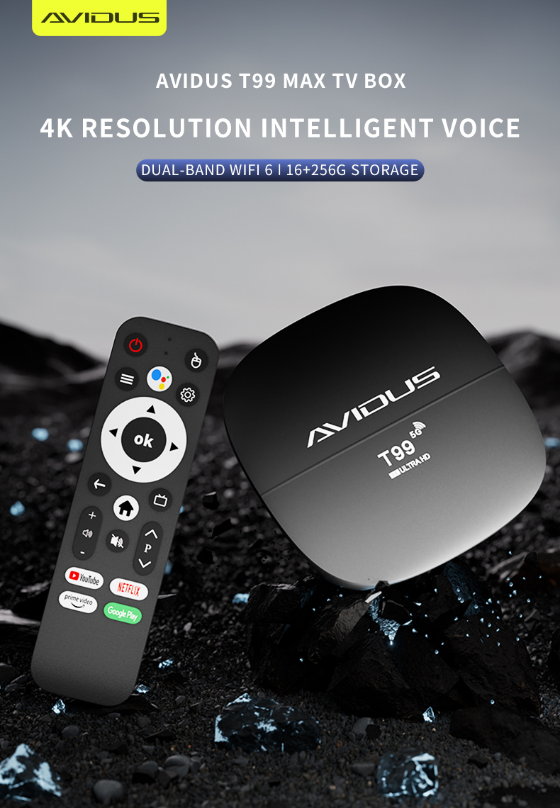 T99 MAX 8K ATV Android TV BOX 16+256G Bluetooth 5.0 2.4Ghz/5G Dual Wifi Smart Voice Remote TV ...
