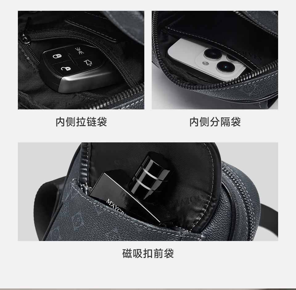 [SEPTWOLVES] Genuine Leather Shoulder Bag Men's New Style Casual ...