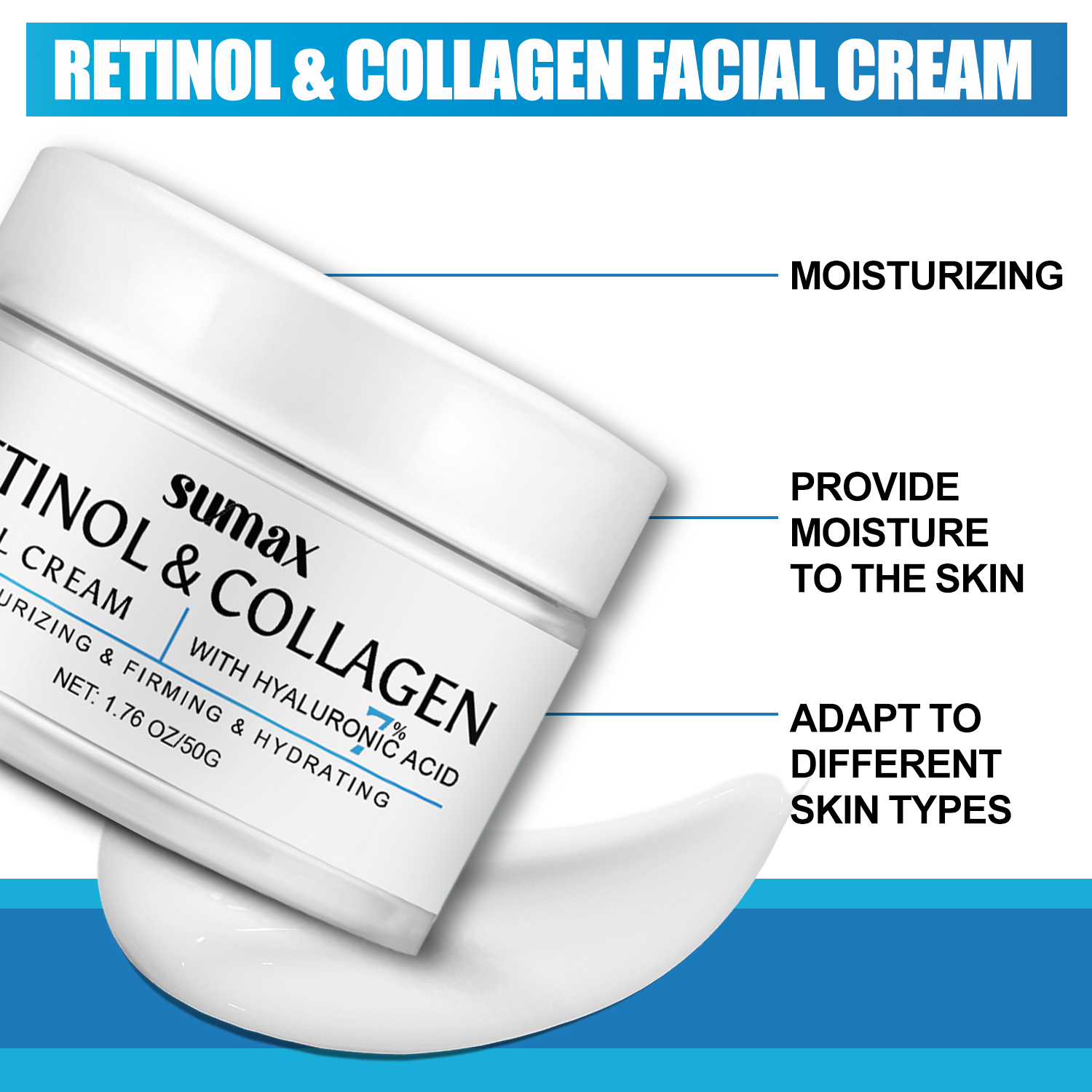 SUMAX Retinol Moisturizing Face Cream, Oil Control, Anti-Aging, Non ...