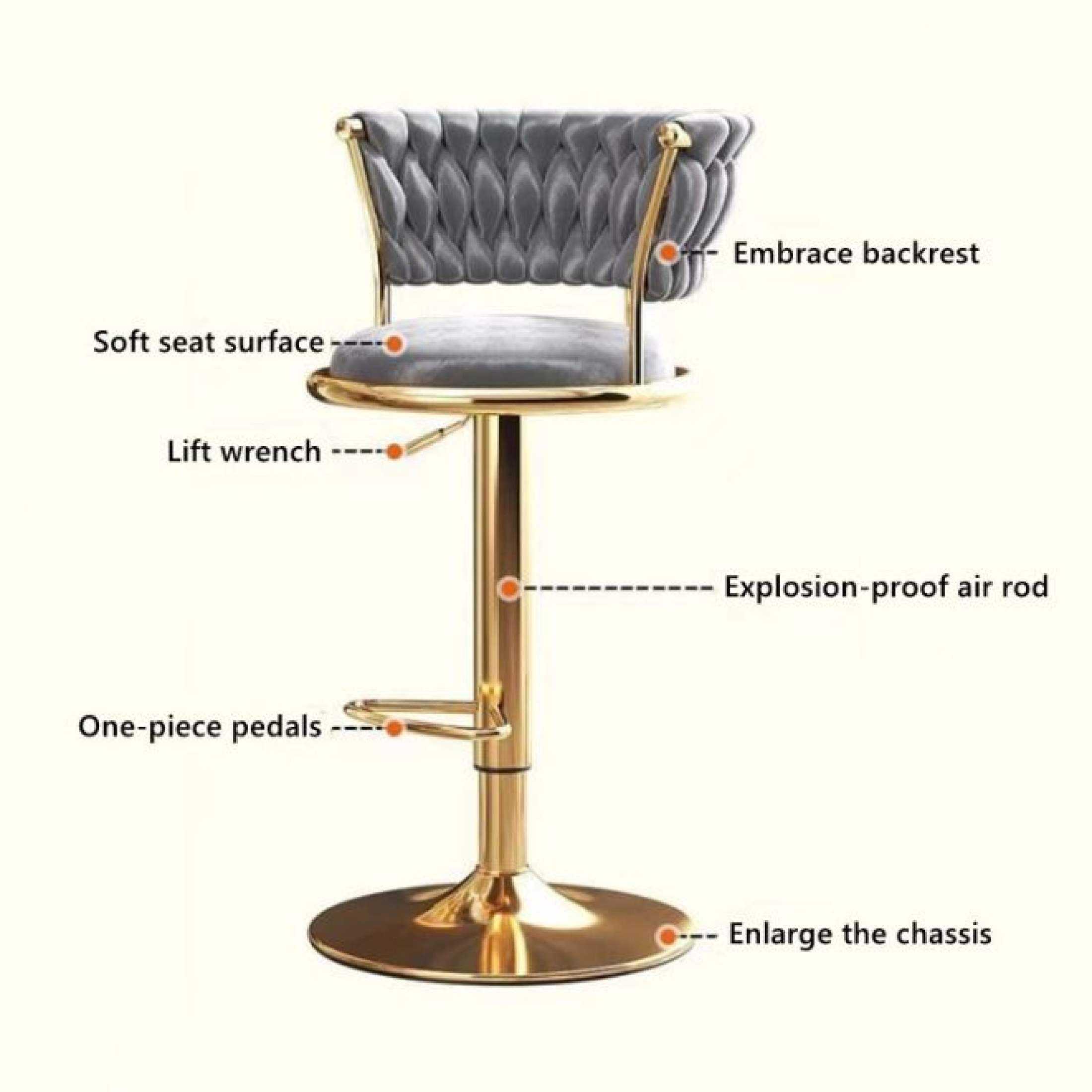Gold Bar Chair And high Stool Bar Can Be Lifted And Light And The Back ...