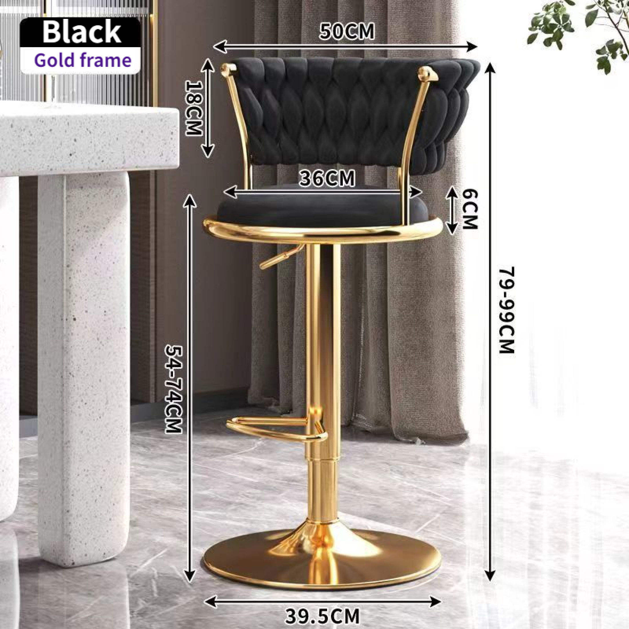 Gold Bar Chair And high Stool Bar Can Be Lifted And Light And The Back ...