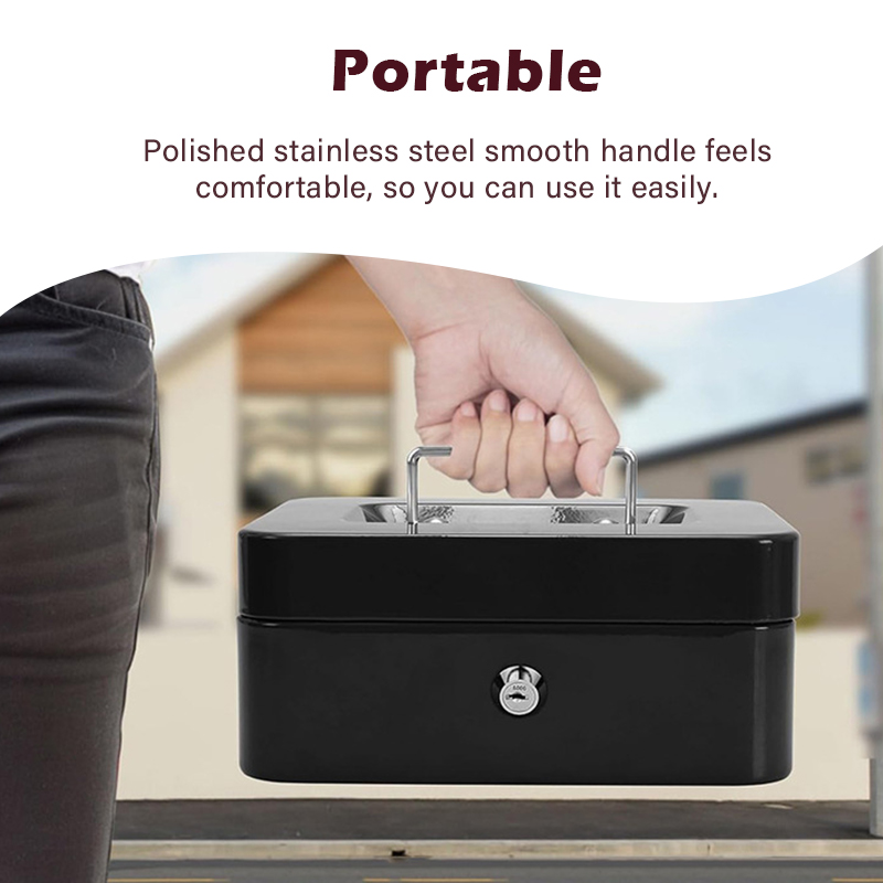 Money Secret Security Safe Box Anti Theft With Metal Lock Key Cash Box ...