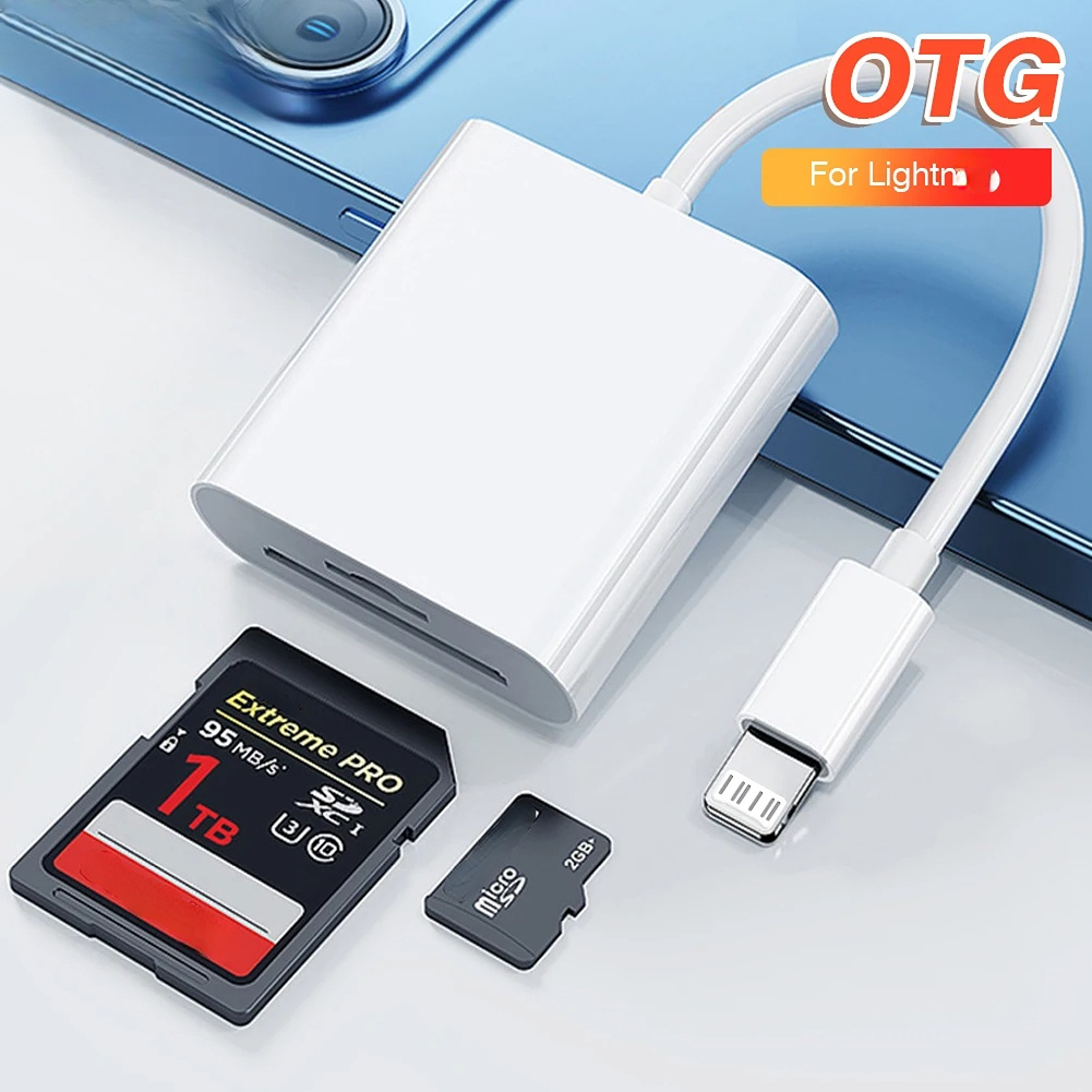 SD card reader adapter, dual slot memory card reader supports SD ...