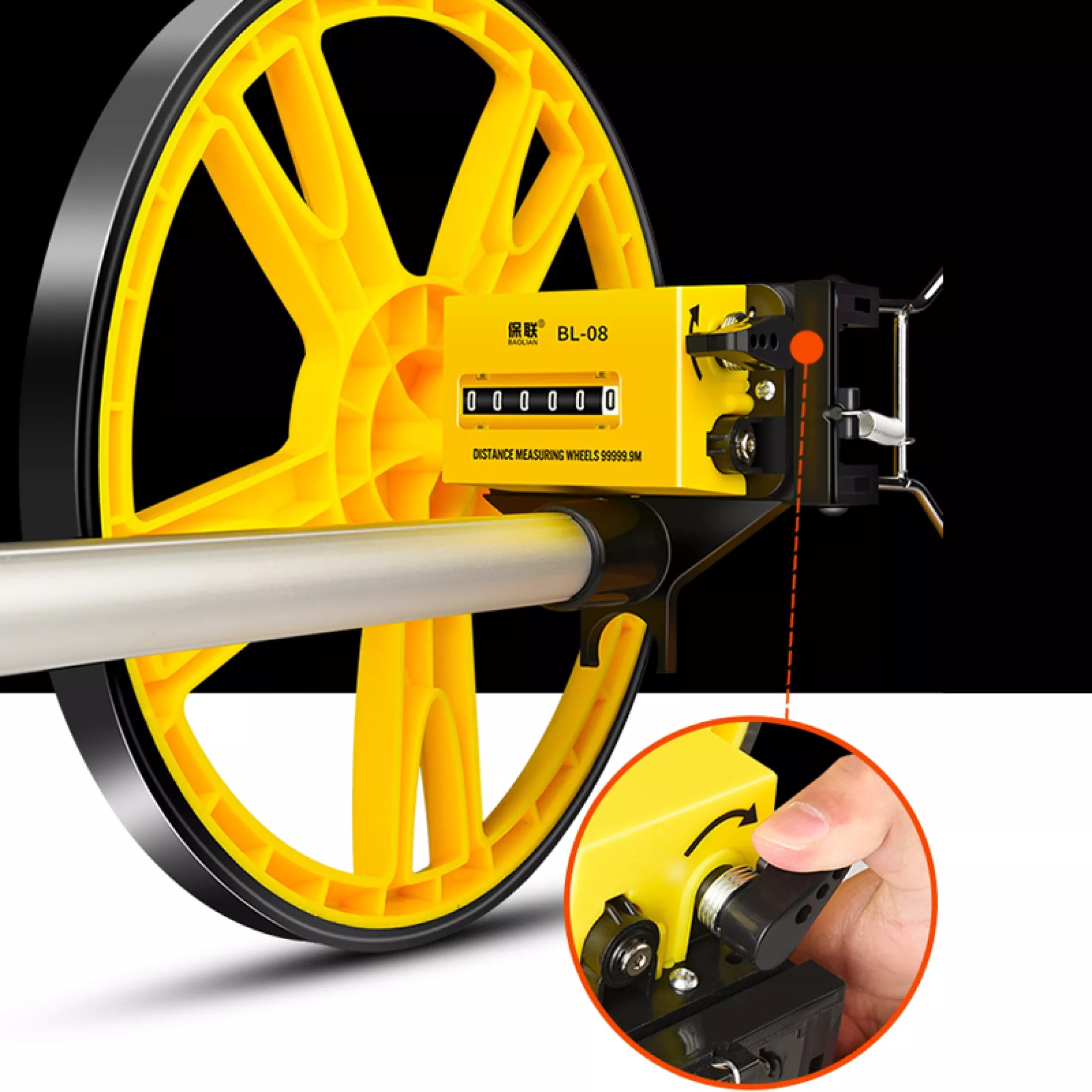 Digital/Mechanical Folding Distance Measuring Wheel Roller Rangefinder ...