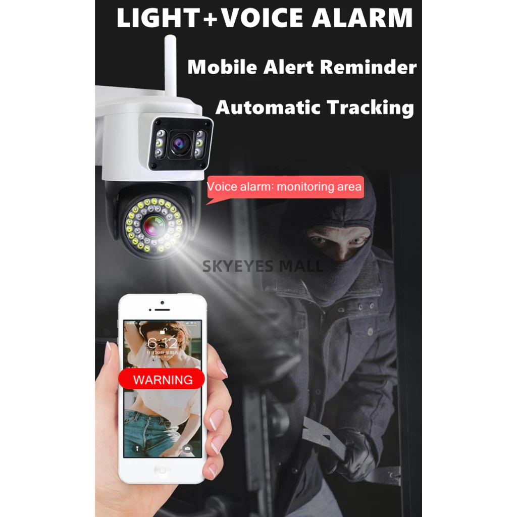 New Security Camera Dual Lens Wi-fi 360° Motion Sensor Night Vision 2 ...