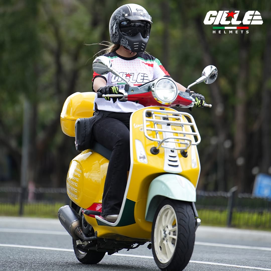 GILLE OP12 VENERY Combined full face helmet Classic Motorcycle Vintage ...