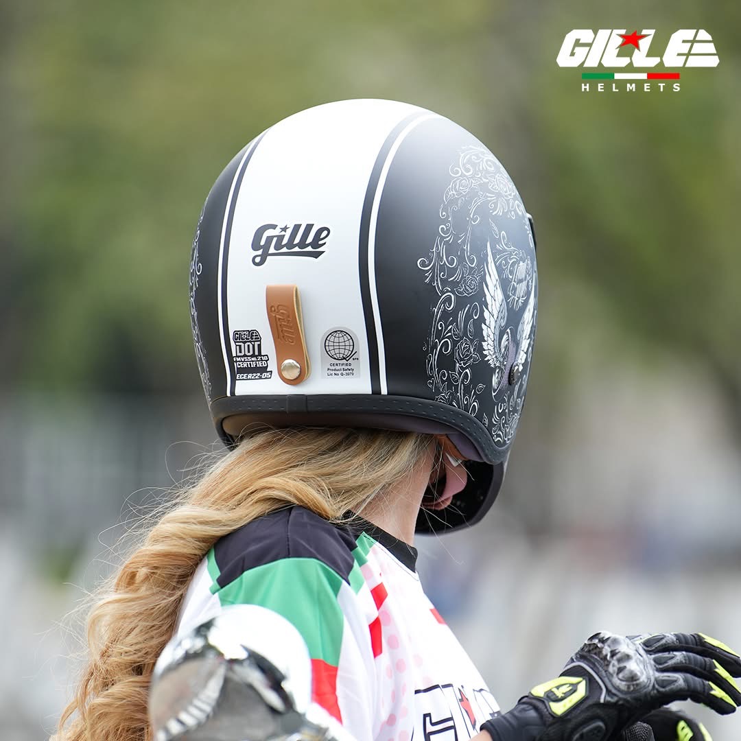 GILLE OP12 VENERY Combined full face helmet Classic Motorcycle Vintage ...