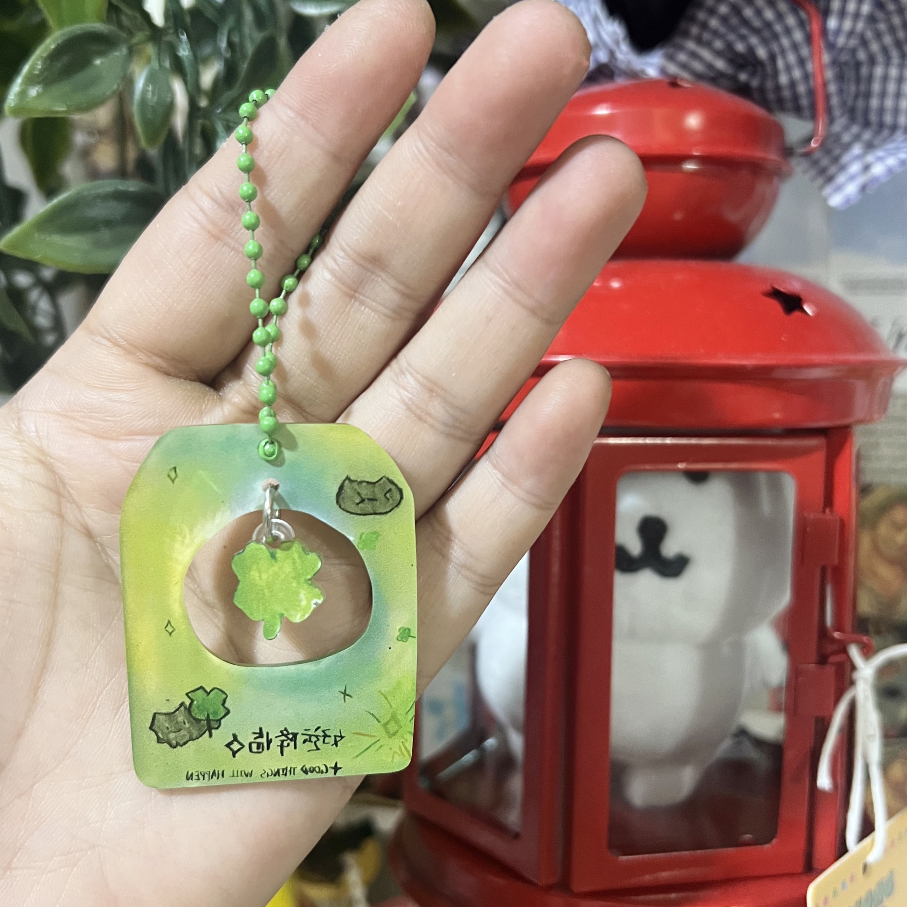 Four-leaf Clover Yushou Acrylic Pendant Keychain Bag Charm Gift ...