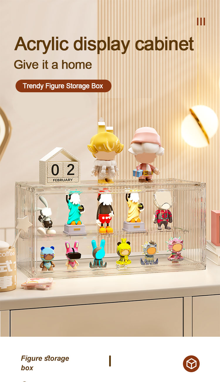 POP MART Display Case Magnetic Acrylic Display Case – Clear Stackable ...