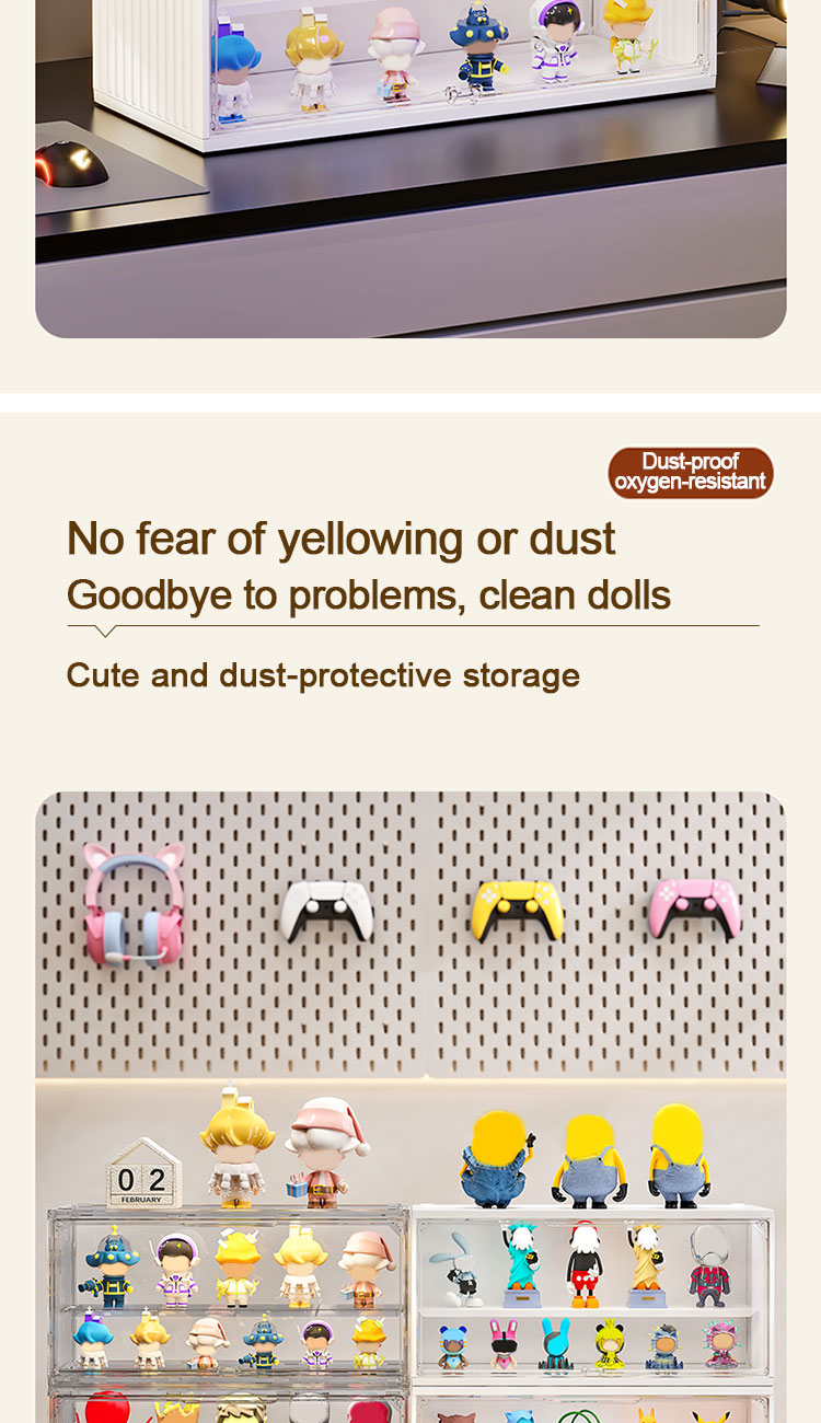 POP MART Display Case Magnetic Acrylic Display Case – Clear Stackable ...