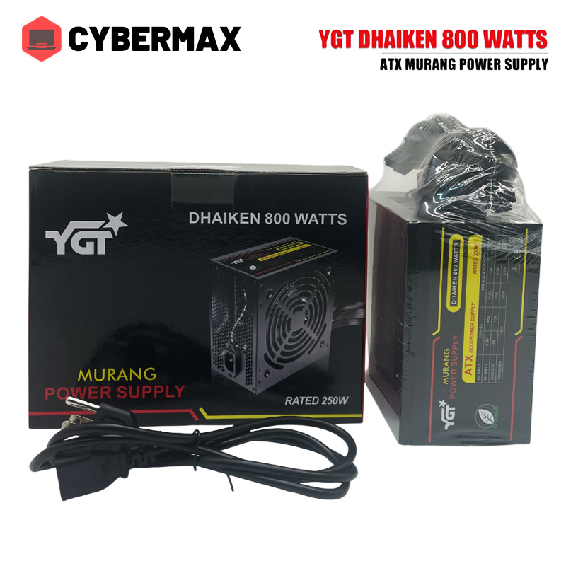 YGT DHAIKEN 800 WATTS ATX Power Supply 4+4Pin CPU Connector Long Wire ...