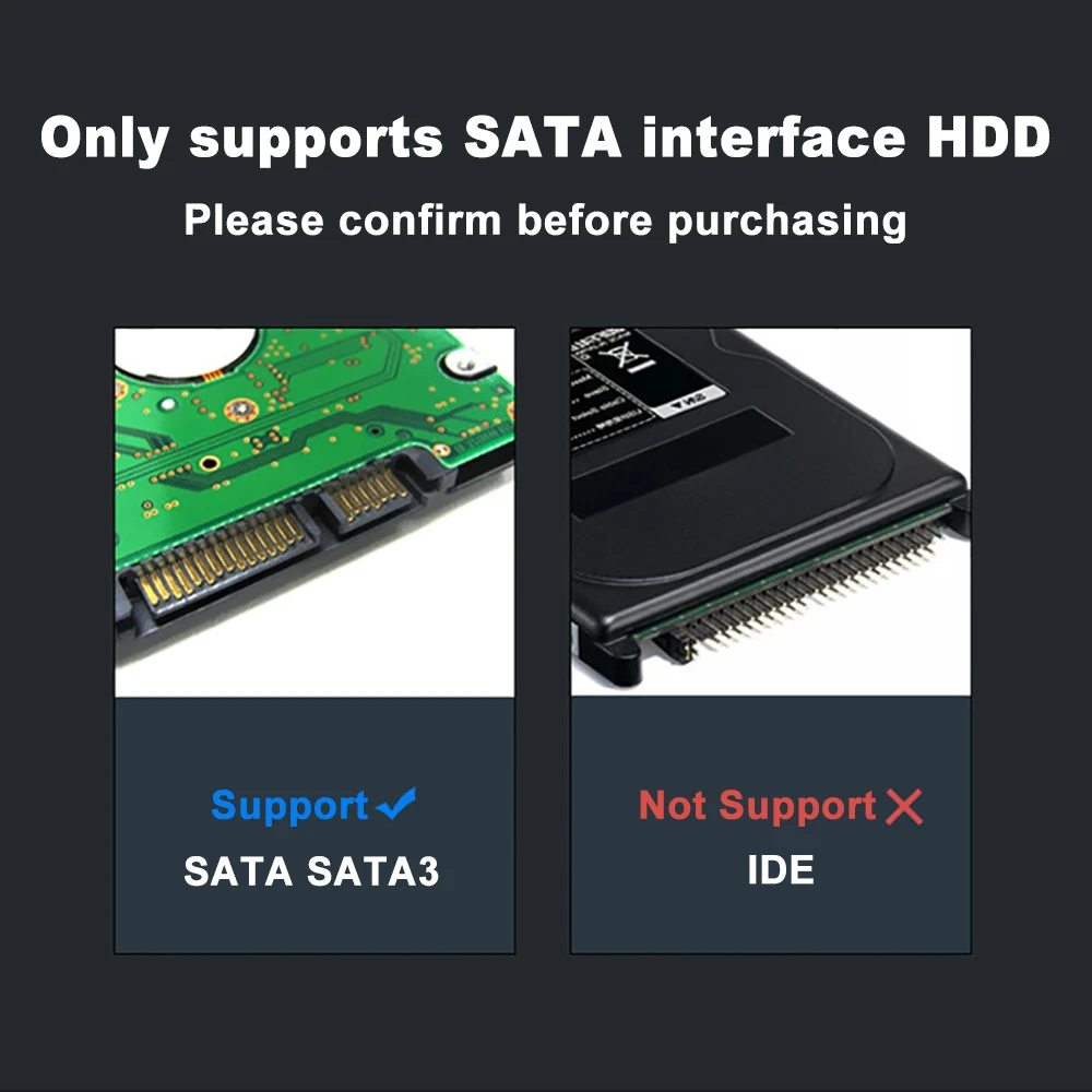 2.5/3.5 Inch HDD Case USB 3.0 External Hard Drive Box Tool-free Install ...