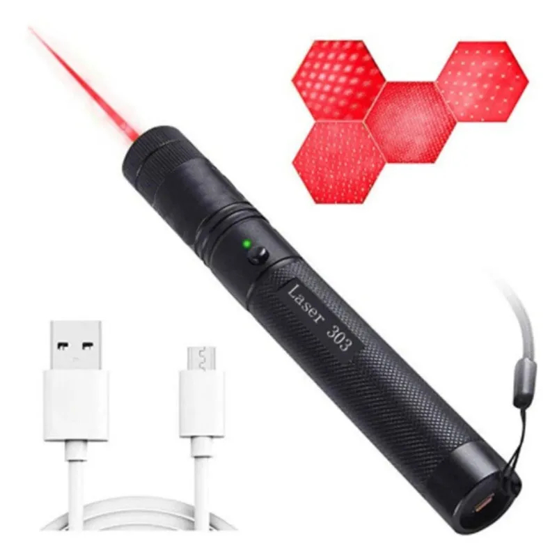 USB Rechargeable Red Laser Pointer with Starry Projection & Flashlight ...