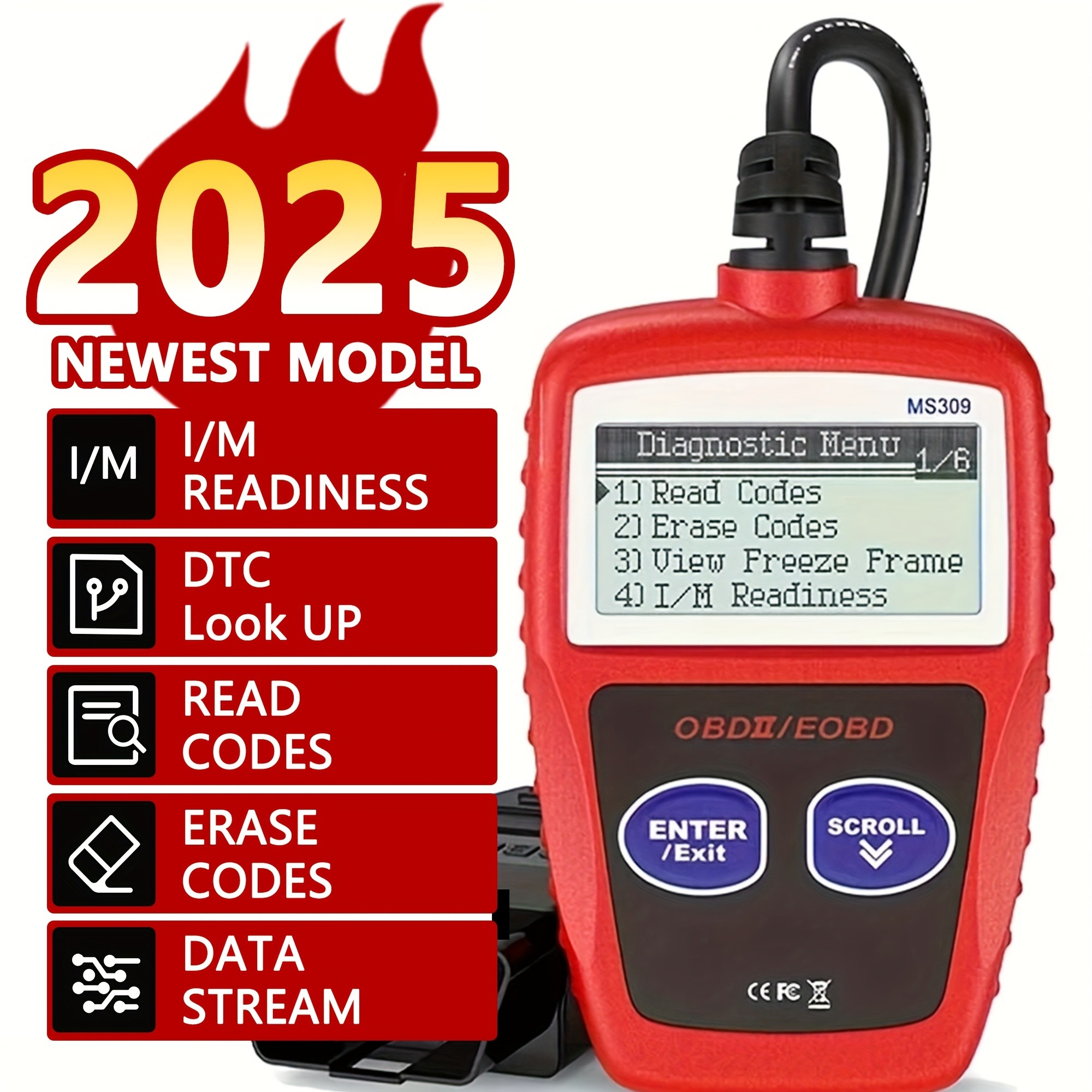 OBD2 Scanner MS309 Universal Car Engine Fault C-o-d-e Reader, Check ...
