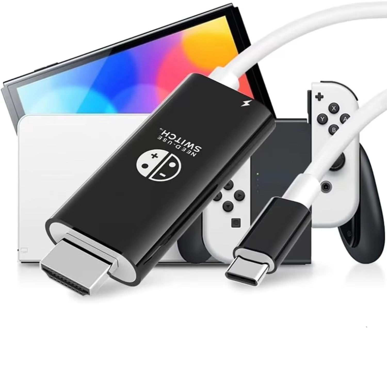 Portable Switch2 Dock Type C to HDMI 4K 60HZ PD 100W Fast Charge Video Converter Cable USB C to ...