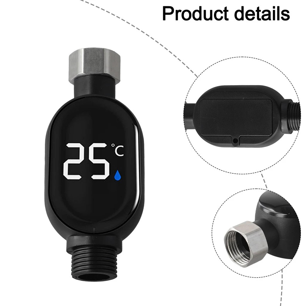 Shower Water Temperature Gauge – Universal LED Display Thermometer with ...