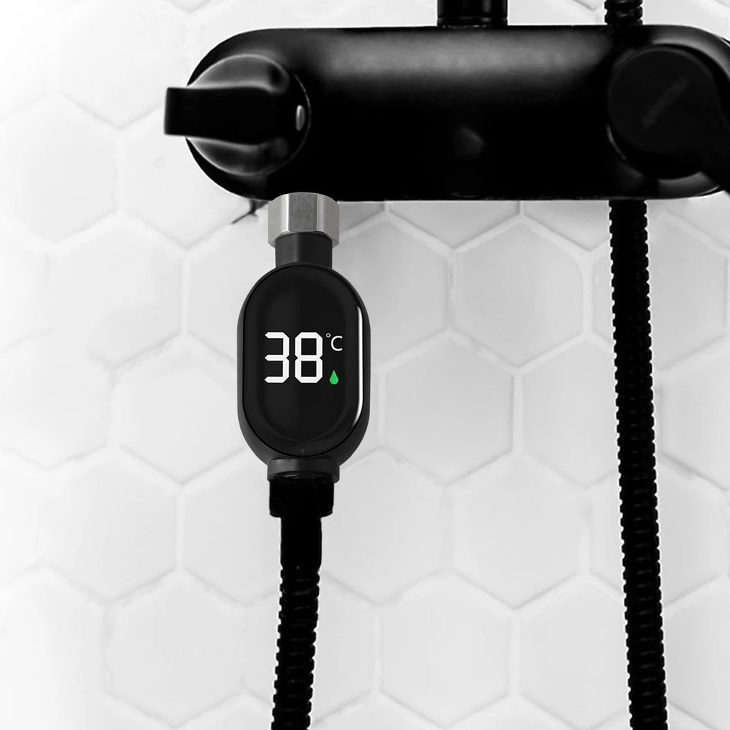 Shower Water Temperature Gauge – Universal LED Display Thermometer with ...