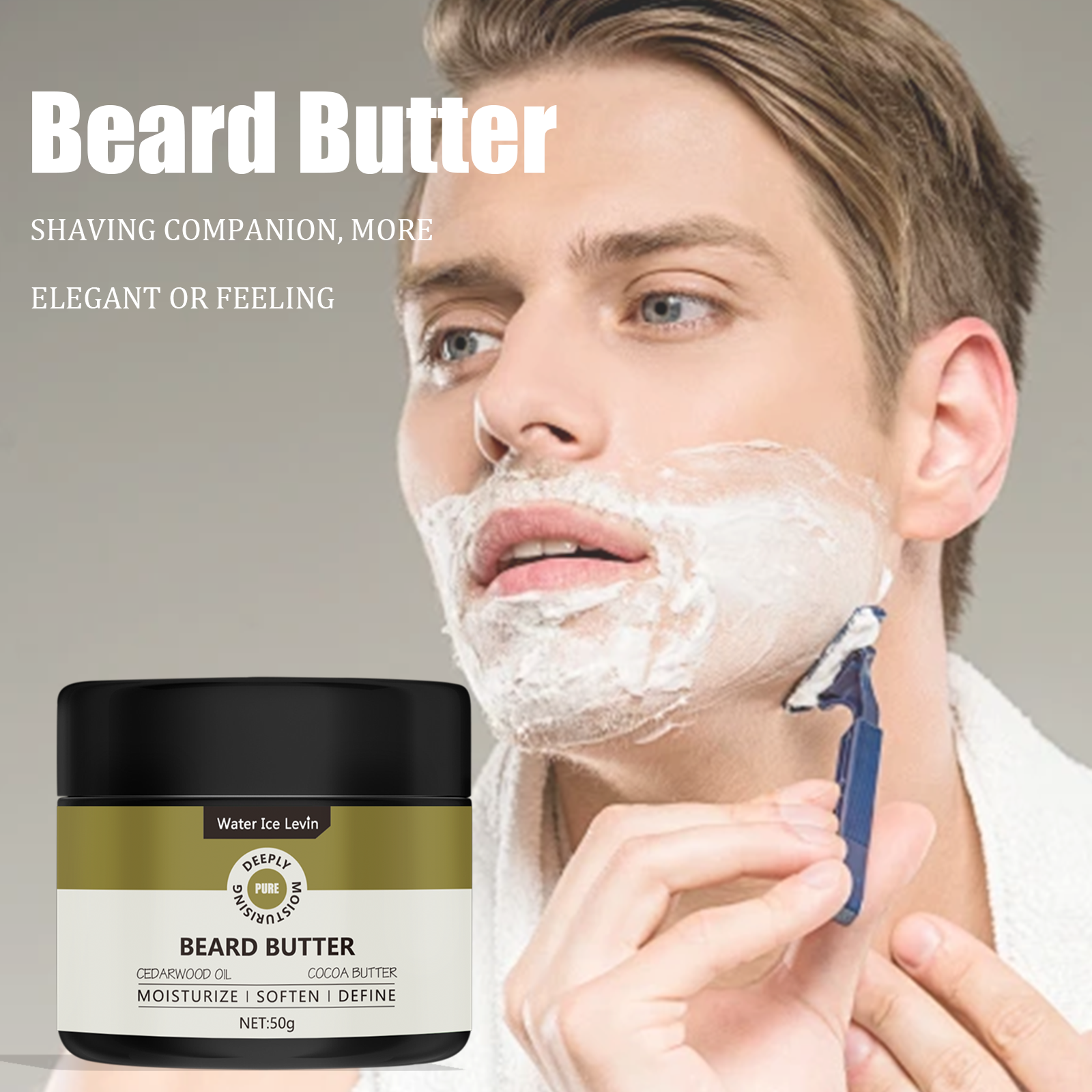 Men's Beard Butter with Cocoa Butter and Cedarwood Oil, Moisturizing ...