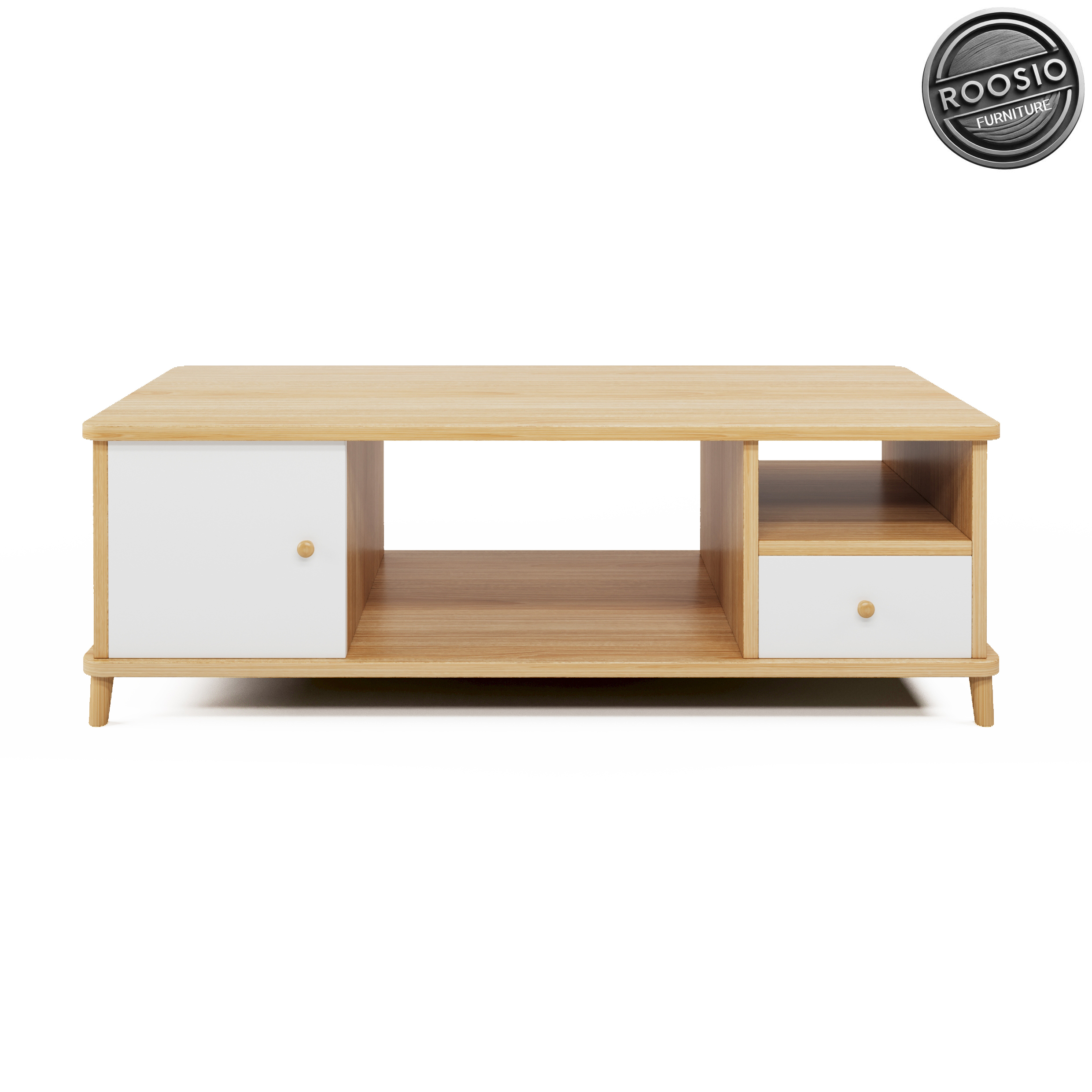 ROOSIO Furniture Tea&Coffee Table Wood Nordic Simple Style Center Table ...