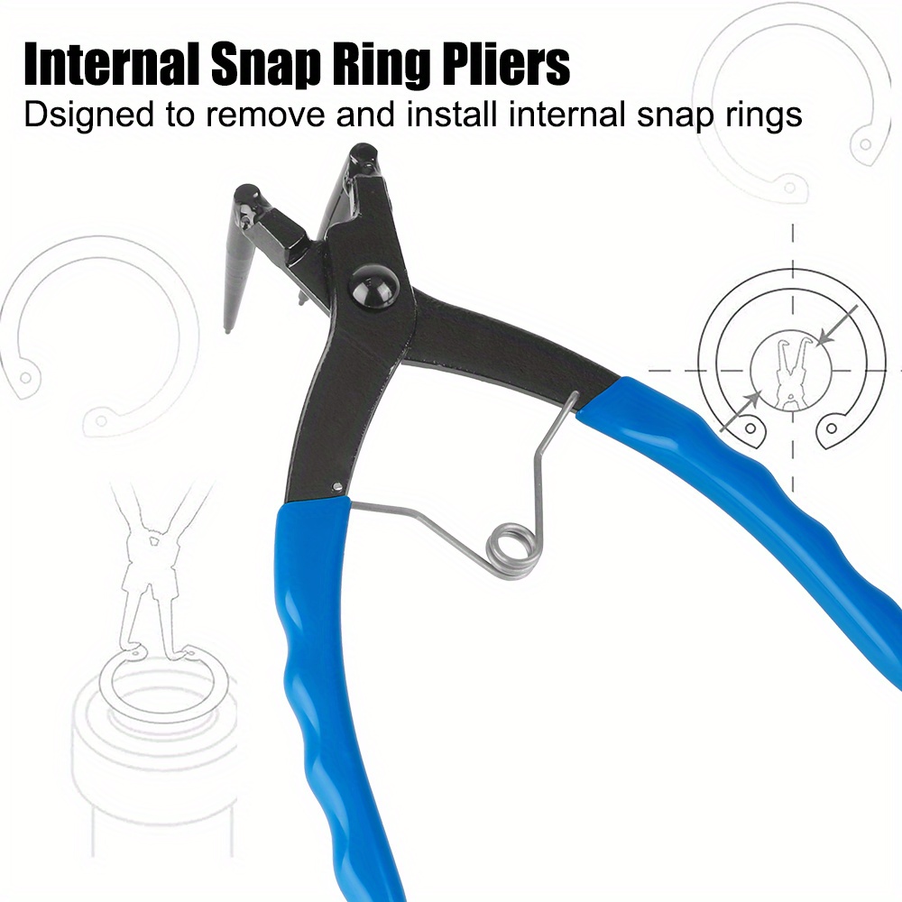 Snap-Ring Pliers 90° Bent, Heavy-Duty Cylinder Internal Ring Remover ...
