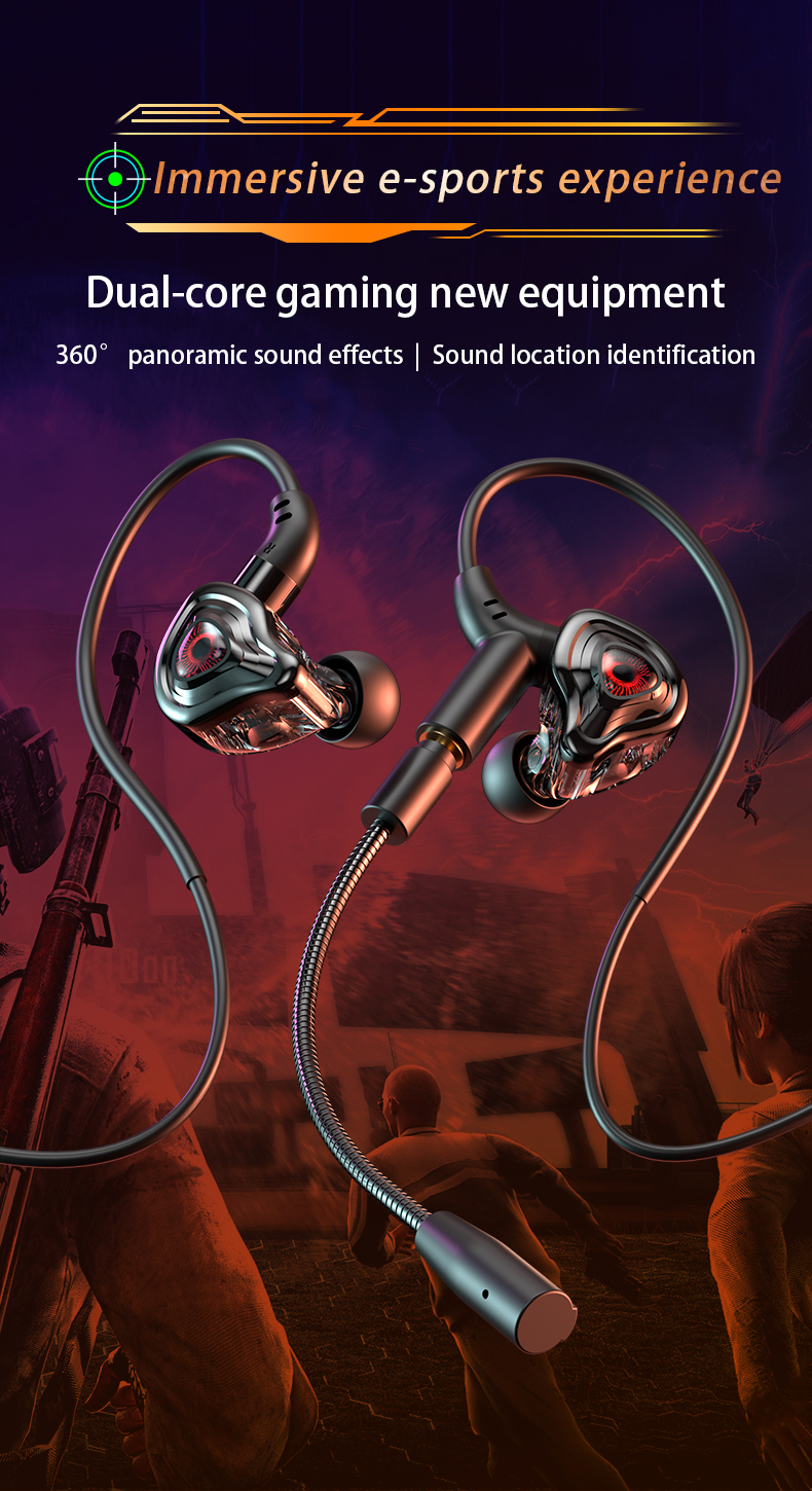 Sprise G59 Heavy Bass Wired Gaming Headset With Dual Microphone Noise ...