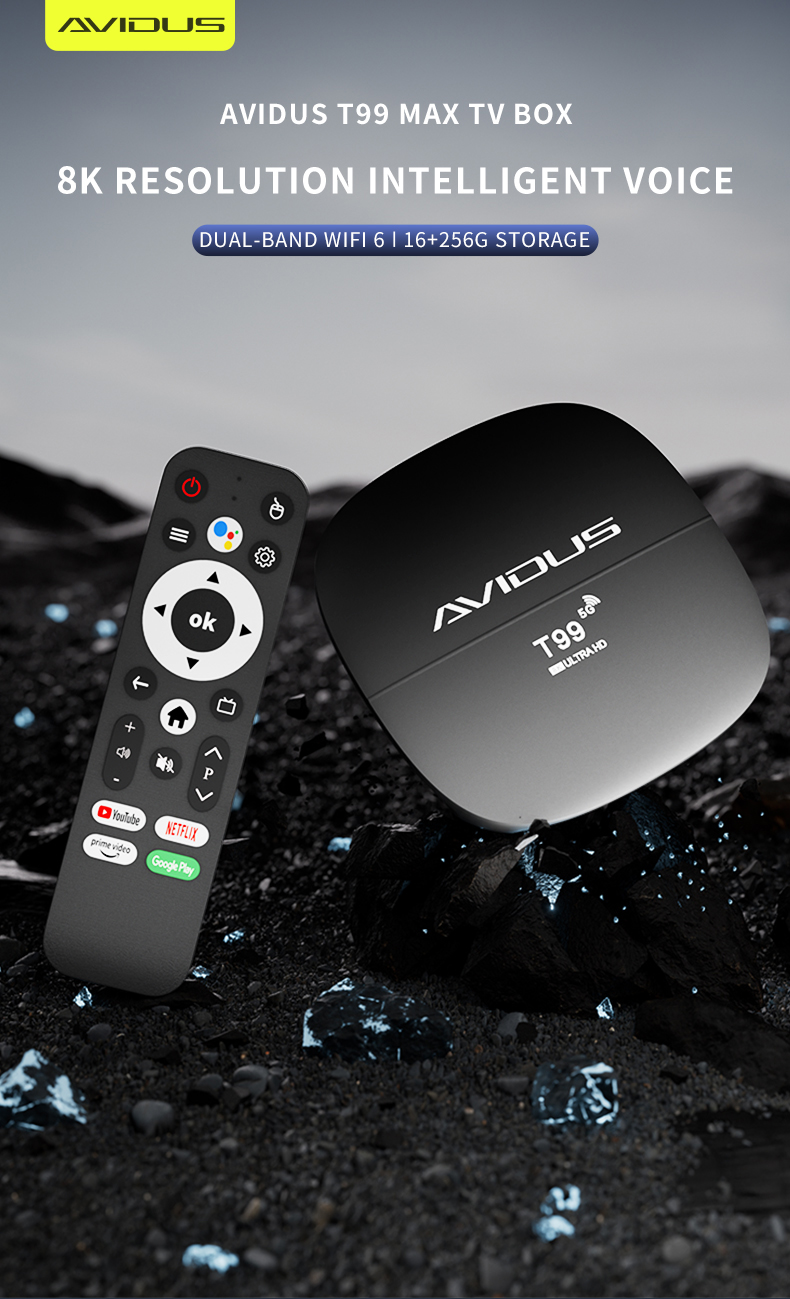 AVIDUS T99 Max 8K ATV Android TV Box 16+256G Dual-Band Wi-Fi 2.4Ghz/5G ...